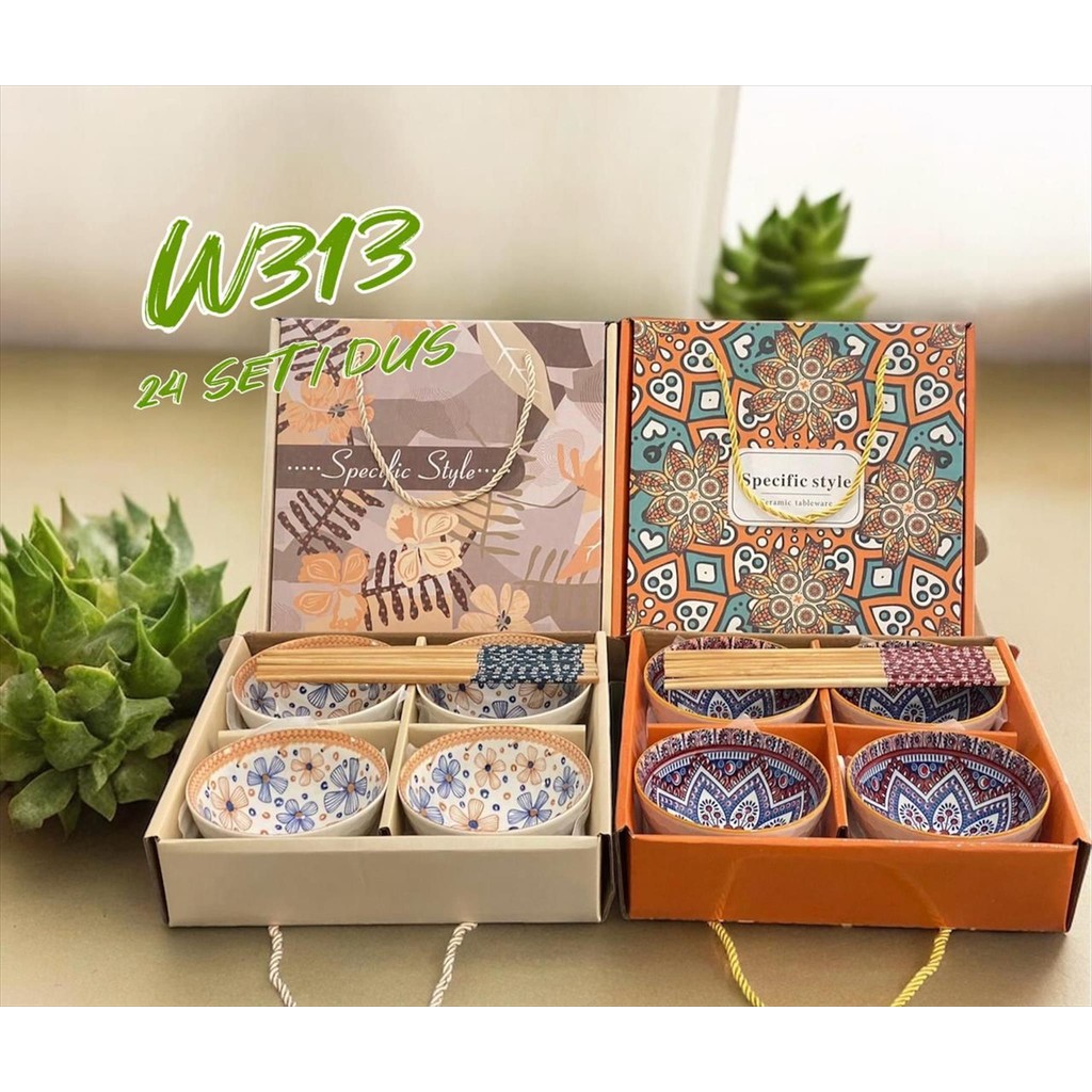 Jual KBU Mangkok Set Premium Keramik Peralatan Makan Porselen Souvenir ...