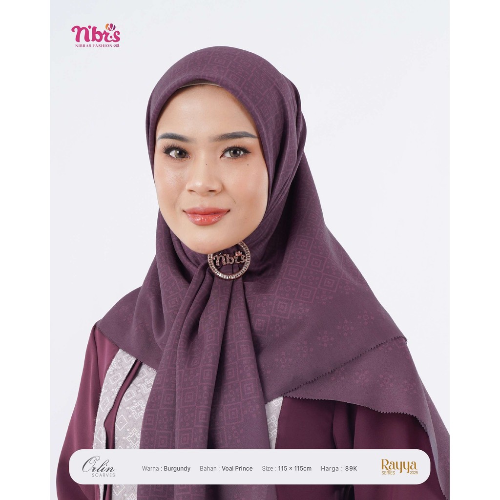 Jual Hijab Segiempat Voal Premium Orlin Scarves Scraf Motif Simple Polos By Nibras Hijab ...
