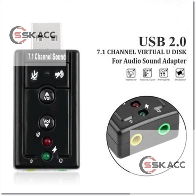 Jual USB Soundcard 7.1 Channel Sound Card Adapter External Audio Stereo SSKACC-KOMPUTER | Shopee ...