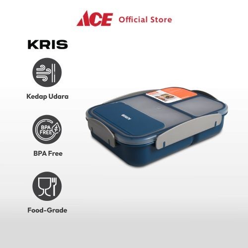 Jual Ace Kris / picas 1.7 ltr Kotak Makan Dengan Sendok & Garpu - Biru ...