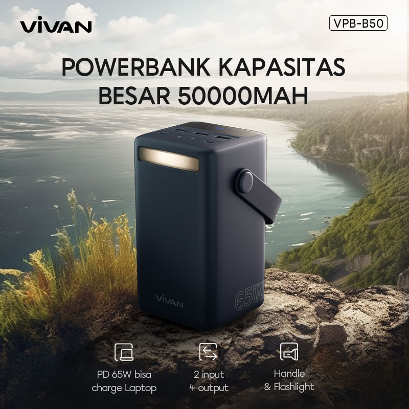 Jual Powerbank Vivan 50000mAh VPB-B50 4 Output Fast Charging 65W PD QC ...