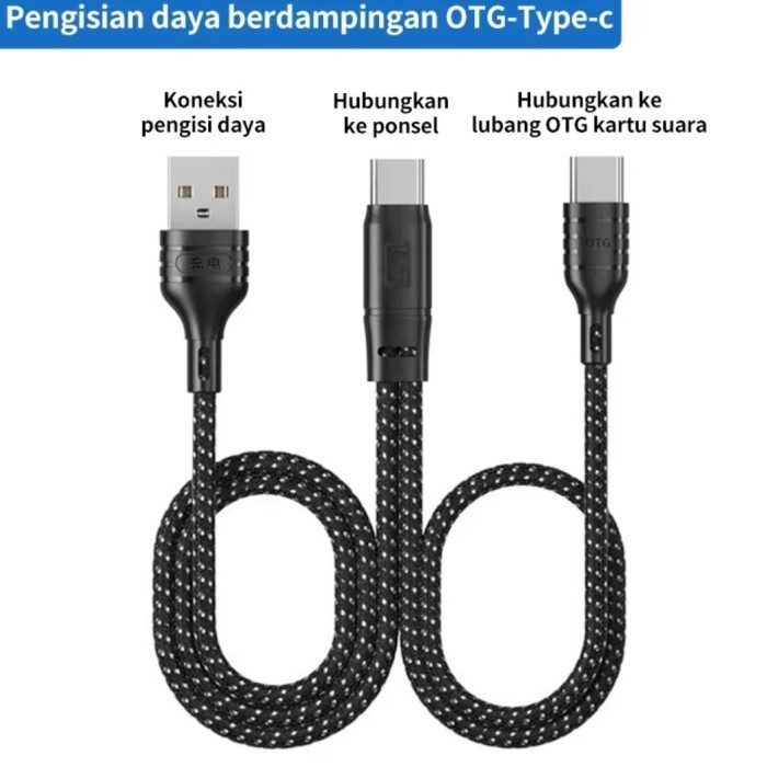 Jual Kabel OTG Soundcard Type C to Iphone Lightning Type C USB Charging ...