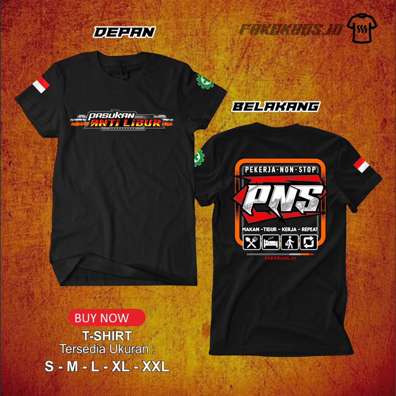 Jual KAOS ANTI LIBUR VOL.3 PEKERJA NON STOP (tebal bahan combed 24s) | Shopee Indonesia
