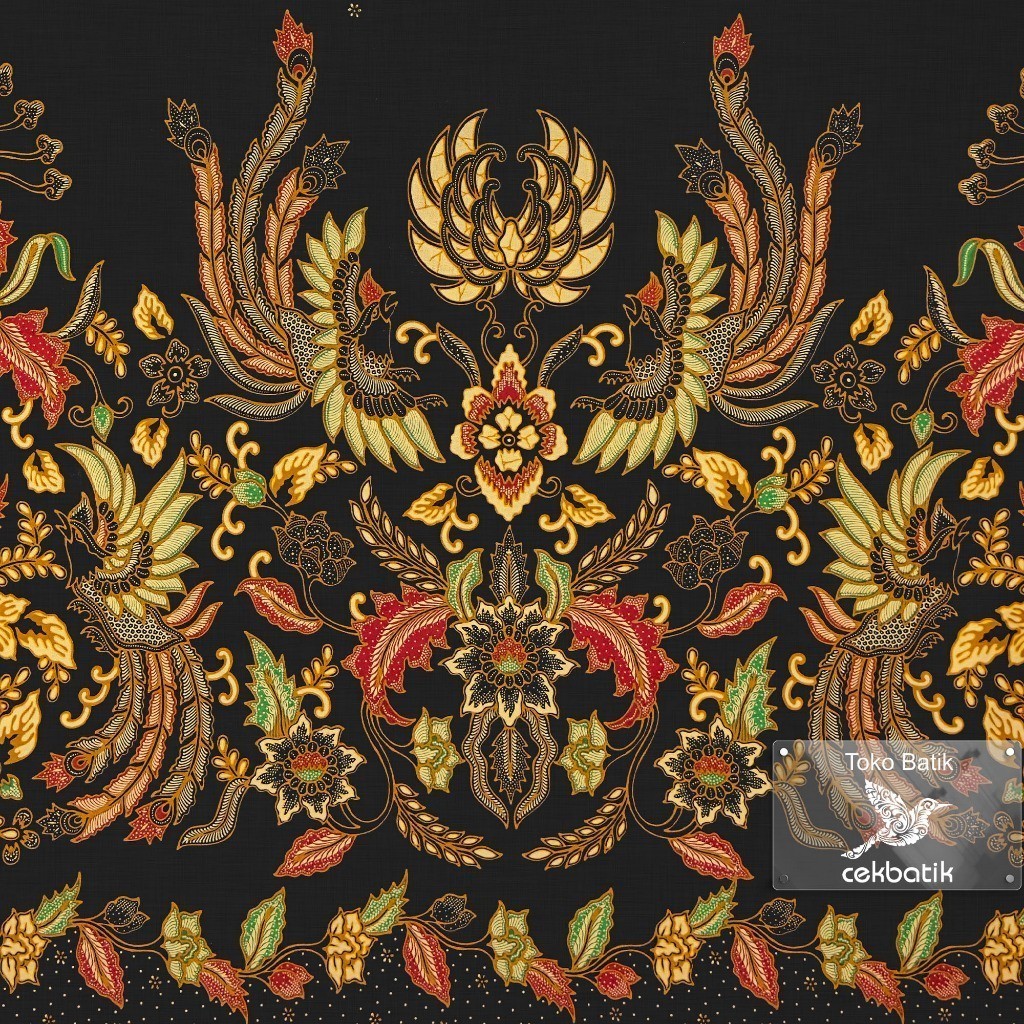 Jual Kain Batik - Motif Burung Daun SOGAN Jawa Modern Spesial Ukuran ...
