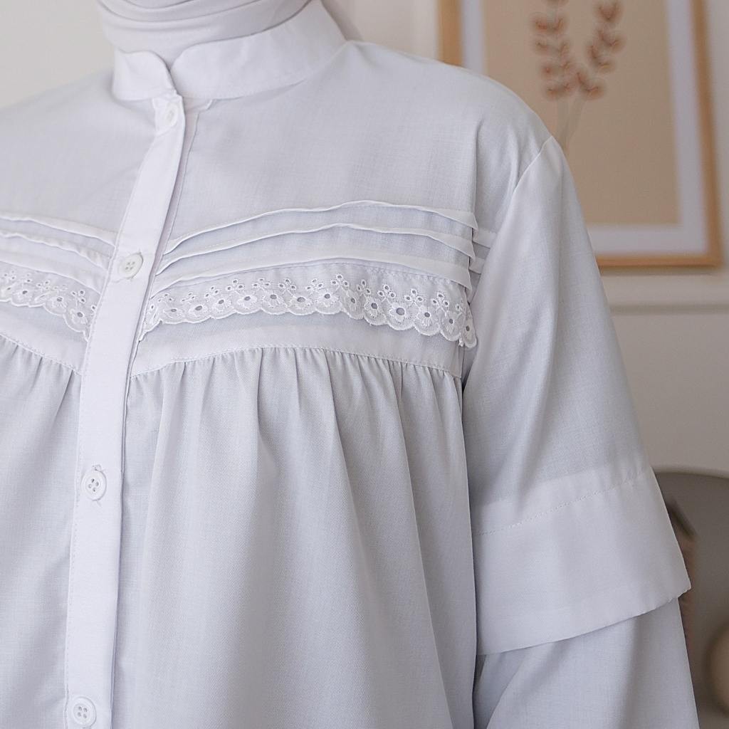 Jual Seenaoutfit - BS 017 Blouse Putih PNS Putih Terlaris Atasan Baju ...