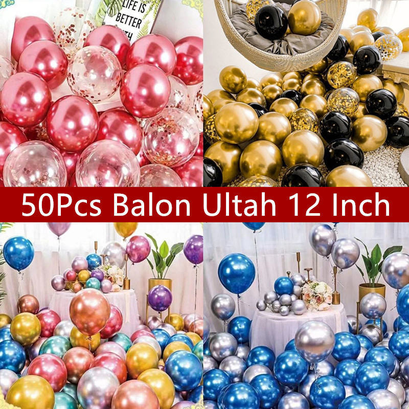 Jual Duffy Toys 50Pcs Balon Pearlescent Metallic Tebal Size 12 Inch ...