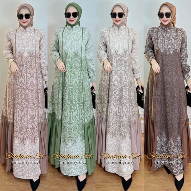 Jual Shafana Dress Set Hijab Lionel Richie Gamis Lebaran 2024 Terbaru ...