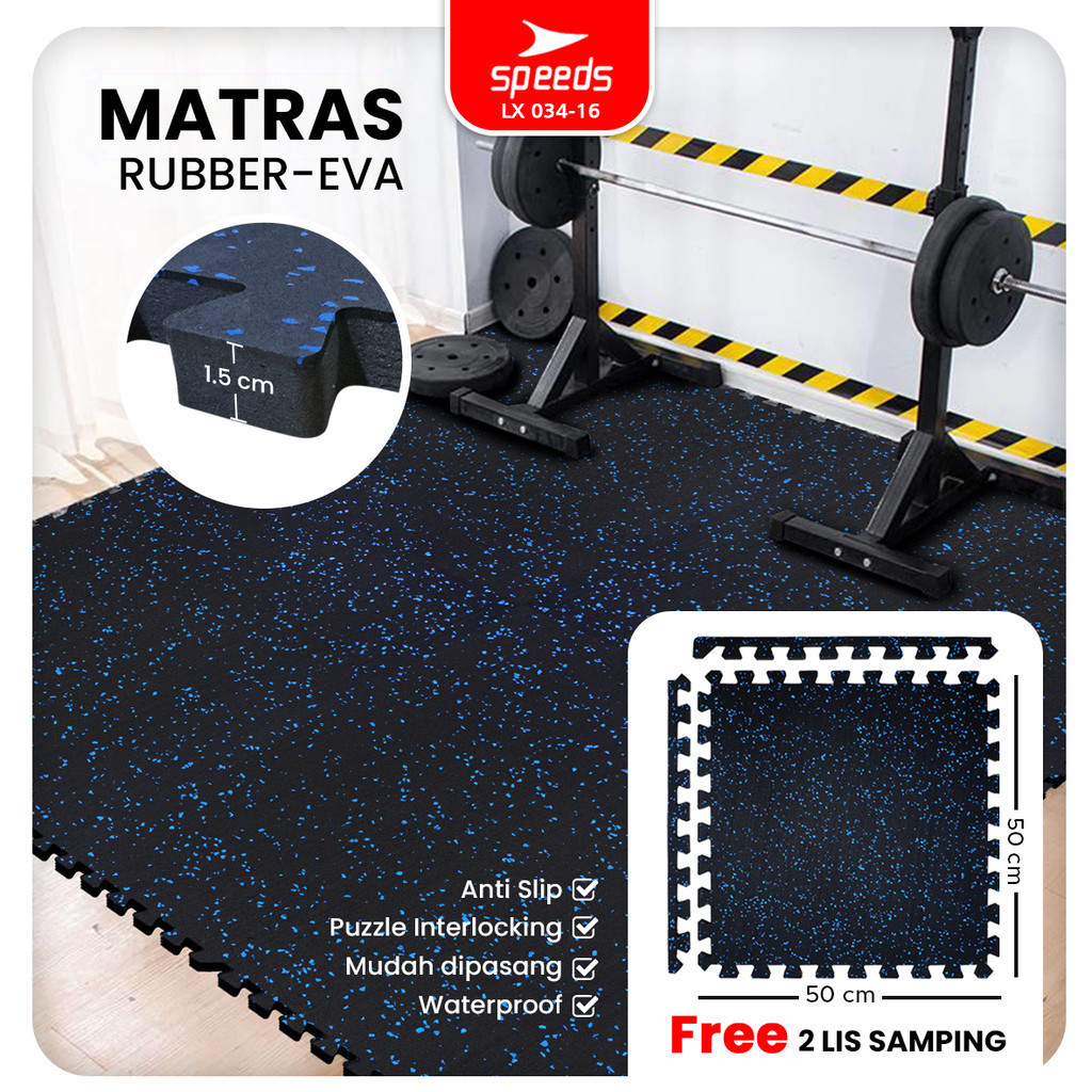 Jual SPEEDS Matras Evamat 50x50x1.5cm Rubber-Eva Matras Gym Matras ...