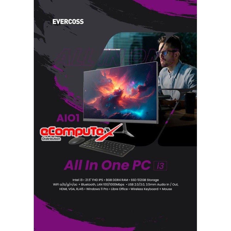 Jual PC AIO EVERCOSS AIO1-i38512 - i3 GEN 11 8GB 512GB 21.5" - TKDN RESMI | Shopee Indonesia