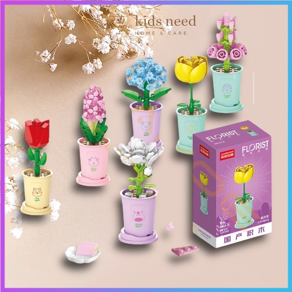 Jual Mainan Balok DIY Buket Bunga / Balok Flowers Bunga Pot Tanaman ...