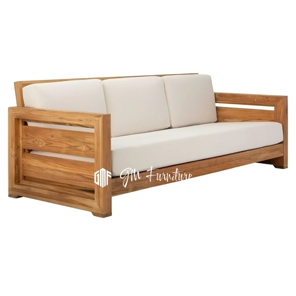 Jual sofa minimalis sofa tamu sofa santai sofa bed kayu jati | Shopee ...