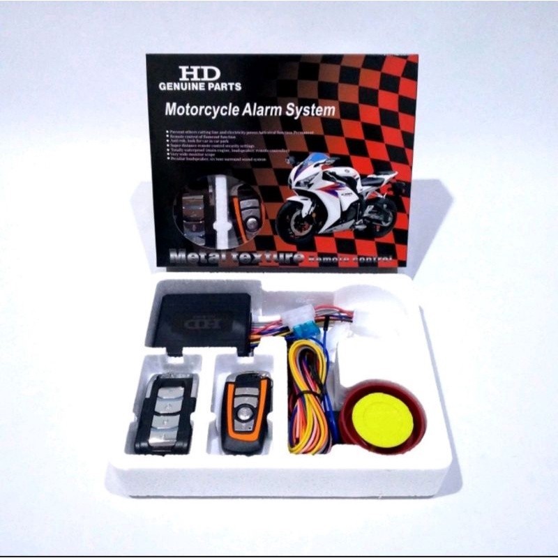 Jual ALARM SYSTEM REMOT MOTOR ANTI MALING HD / ALARM BUNYIIN MOTOR PAKAI REMOT UNIVERSAL ...