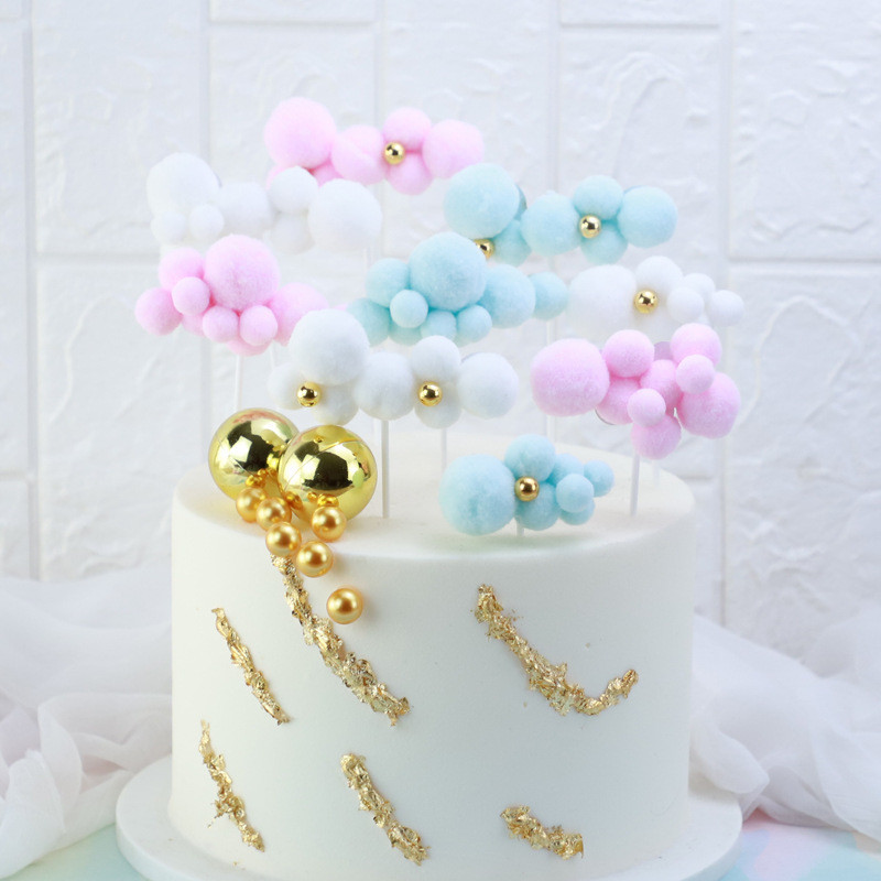 Jual Cloud Topper Dekorasi Kue Cake Topper Bentuk Awan Pompom | Shopee ...