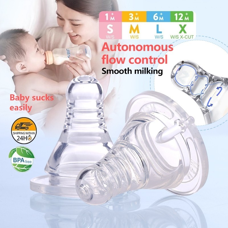 Jual Dot Lembut Bayi Peristaltic Slim Neck Puting Bayi Botol Silicon ...