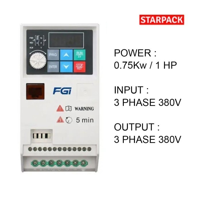 Jual Inverter VFD FGI FD100M 0,75kw/ 1HP Input 380V 3 Phase | Shopee Indonesia