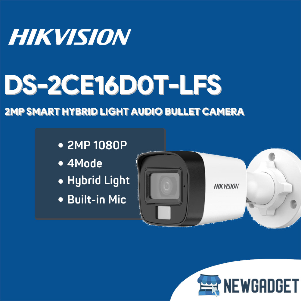 Jual HIKVISION DS-2CE16D0T-LFS 2MP SMART HYBRID LIGHT AUDIO BULLET CAMERA | Shopee Indonesia