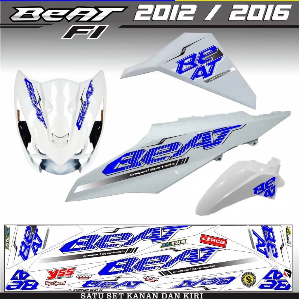 Jual SETIKER VARIASI STRIPING MOTOR BEAT PGM FI POLET SIMPLE STIKER ...
