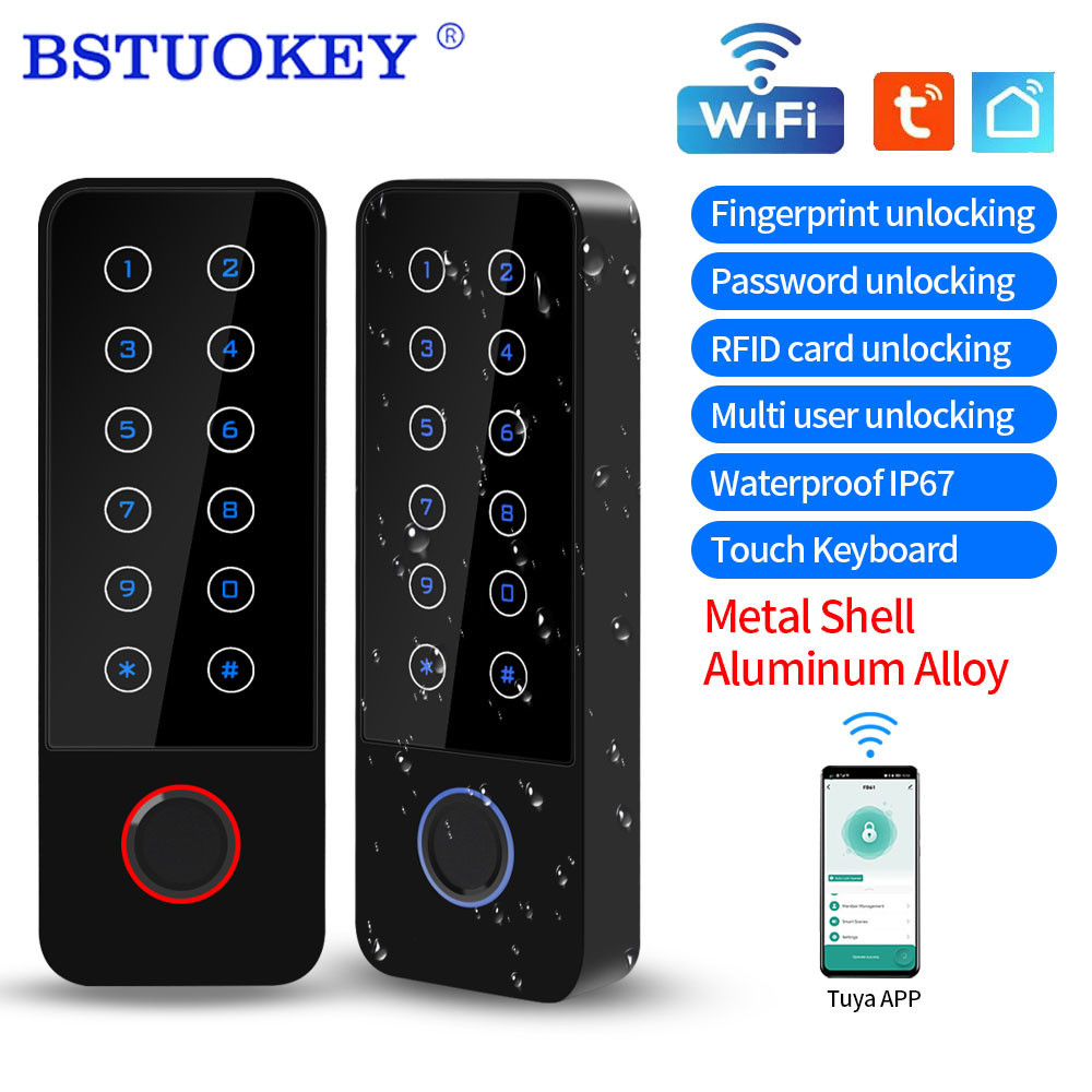 Jual Standalone Metal Wifi Tuya Fingerprint RFID Access Control Keypad ...