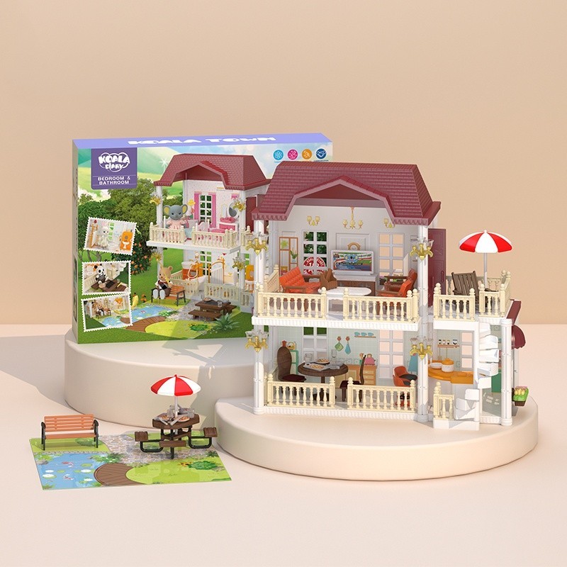 Jual Children DIY Tiny Villa Model Includes Kitchen Living Room ...