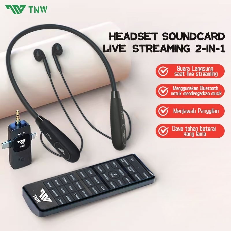 Jual TNW S20 Live Sound Card Microphone Microphone 2in1 Wireless Clip ...