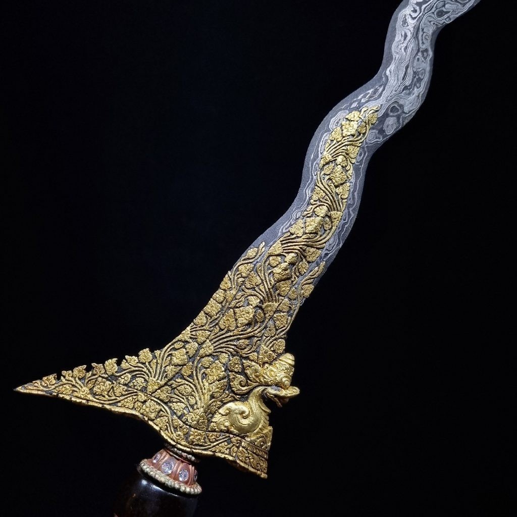 Jual Keris Nogo Siluman Luk 11 Kinatah Emas Asli Sepuh Original Mataram ...