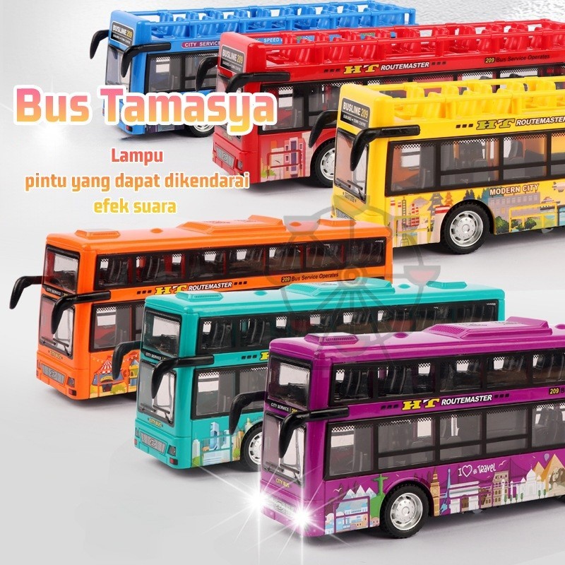 Jual Bus telolet basuri mainan bus musik anak-anak/bus tingkat/mobil ...