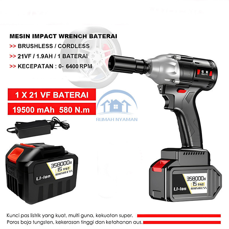 Jual Monqiqi CORDLESS IMPACT WRENCH impact baterai MESIN BOR UNTUK BAUT MOBIL impact Brushless ...