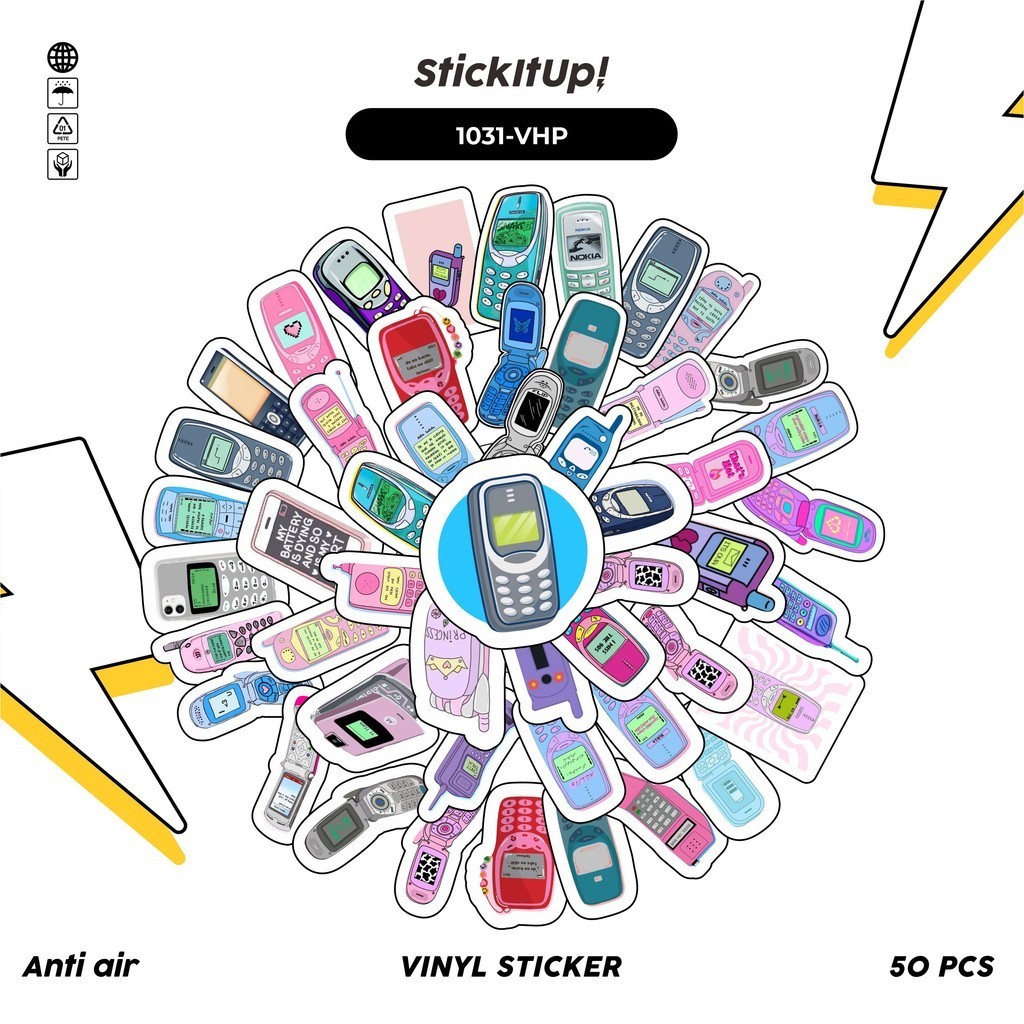 Jual COD 100 Pcs Stiker Pack HP Jadul/Vintage Handphone Lucu Aesthetic ...