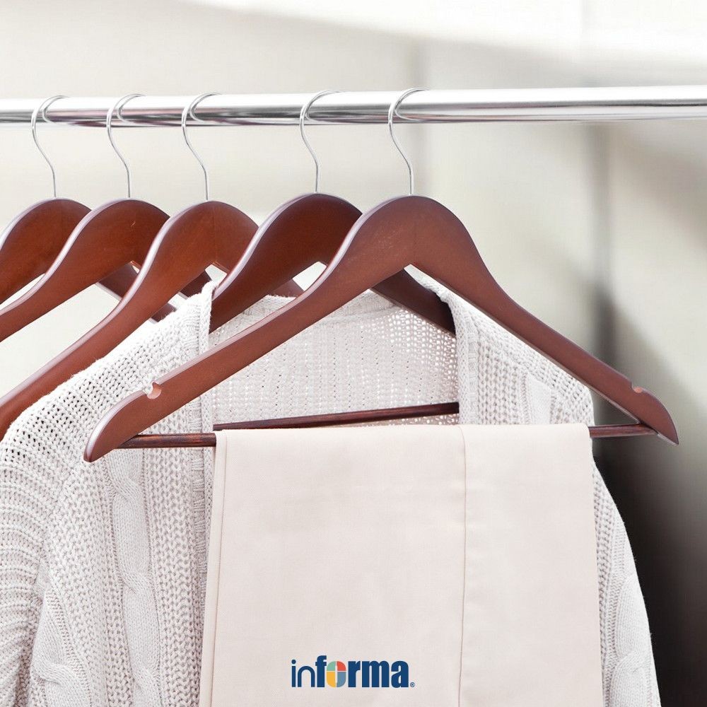 Jual Informa 44.5 cm Set 8 Pcs Hanger Kayu - Antique Henger Gantungan ...