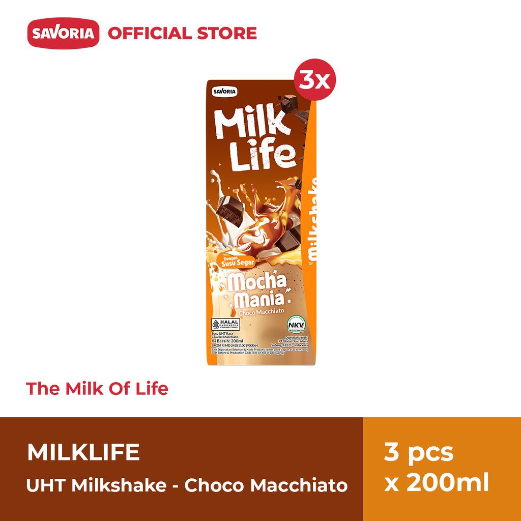 Jual MilkLife UHT Milkshake Choco Machiato - Susu Rasa Mocha 3 Pcs x 200ml | Shopee Indonesia