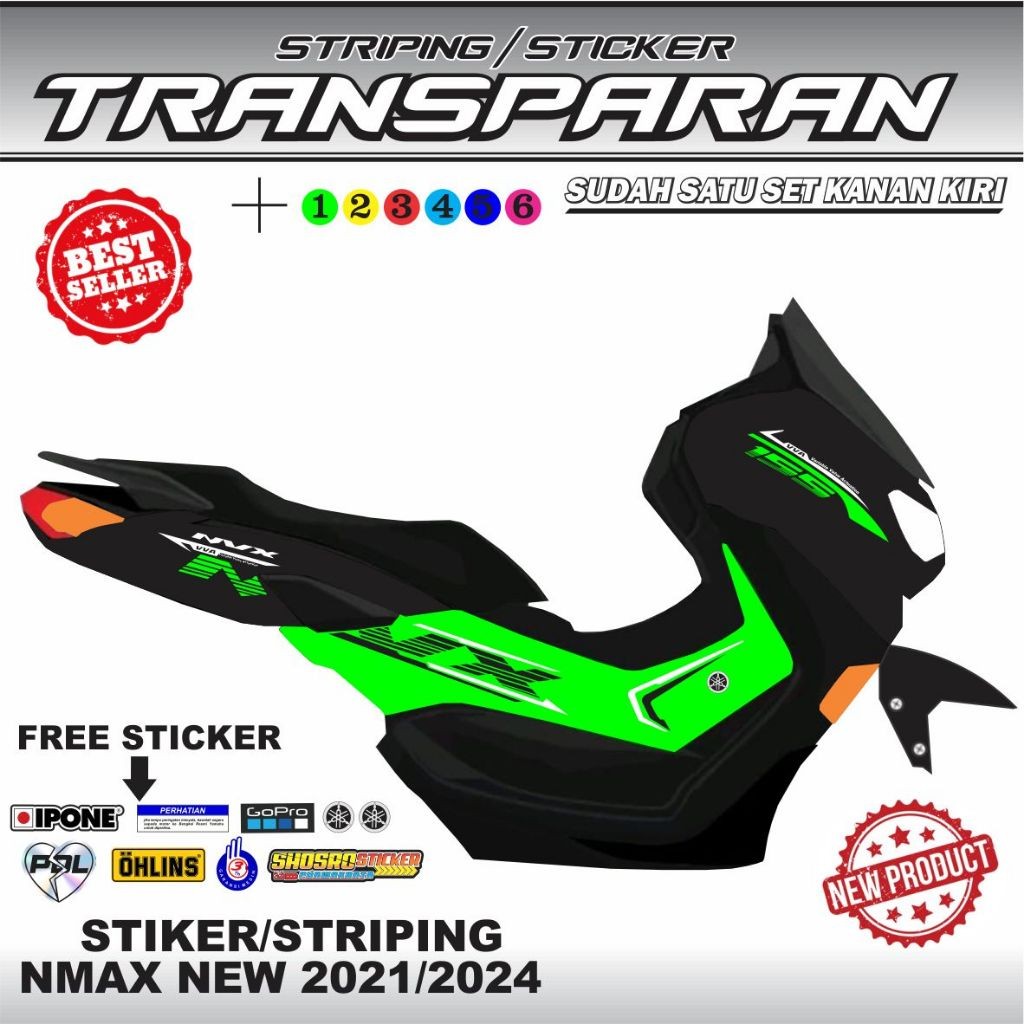 Jual VARIASI KEREN Striping Sticker Transparan NVX NMAX New 155 Art ...