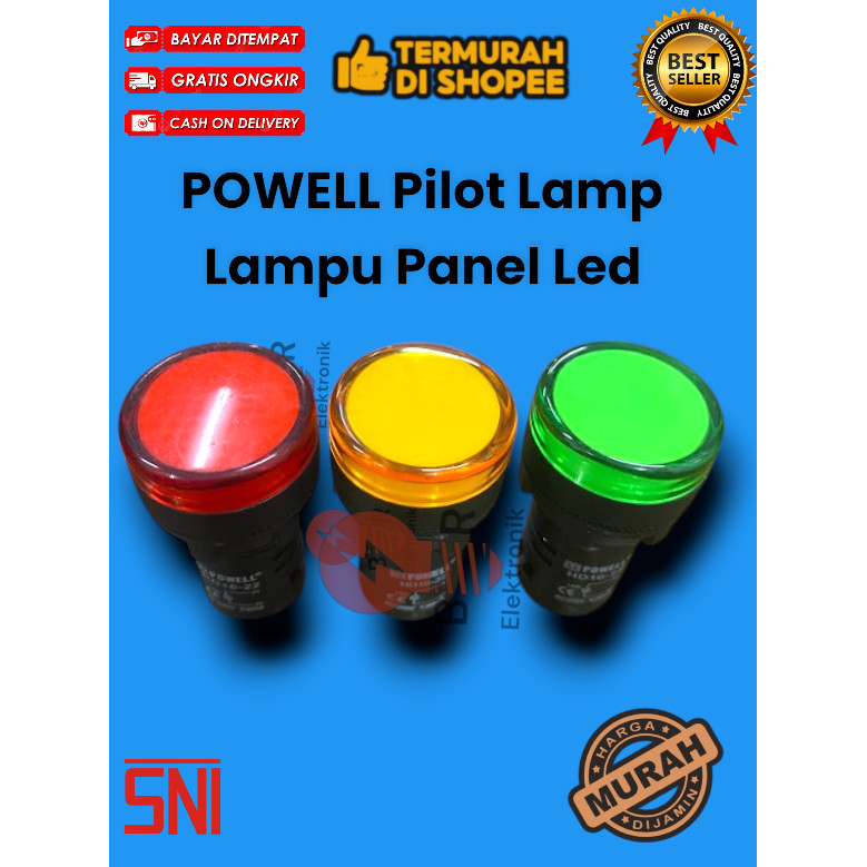 Jual Grosir POWELL Pilot Lamp Lampu Panel Led AC220V HD16-22 Merah ...