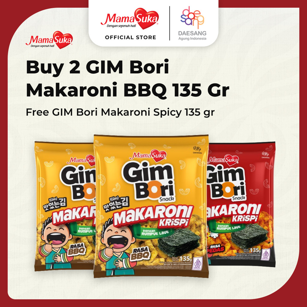 Jual Buy 2 Gim Bori Makaroni Barbeque135 gr free Gim Bori Makaroni ...