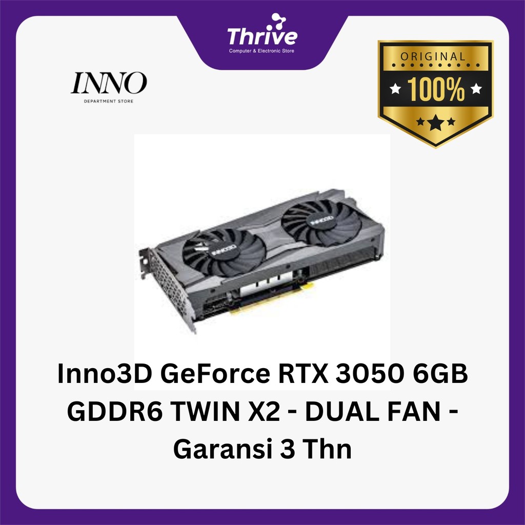 Jual Inno3D GeForce RTX 3050 6GB GDDR6 TWIN X2 - DUAL FAN - Garansi 3 ...