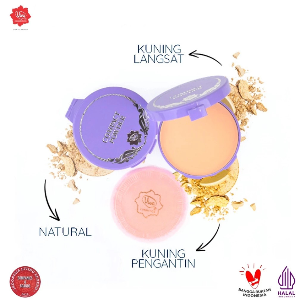 Jual VIVA Cosmetics Compact Powder Lilac 19gr | Bedak Padat | Shopee ...
