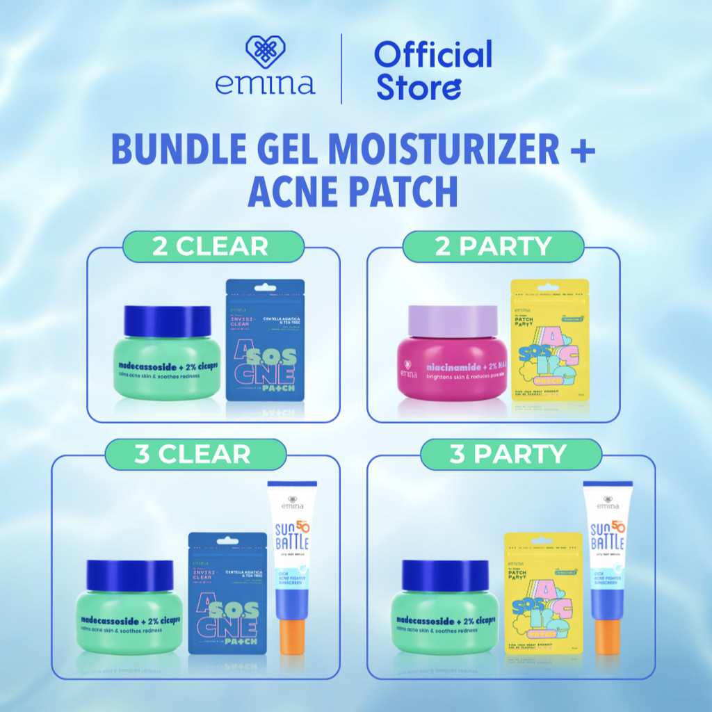 Jual Emina Bundle Gel Moisturizer + Acne Patch - Bundle Moisturizer Gel ...