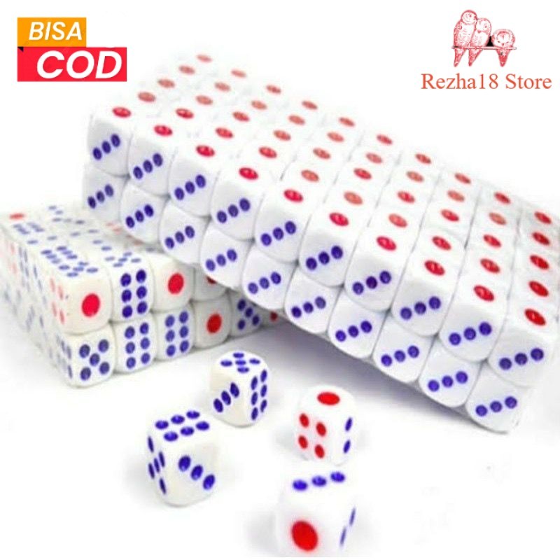 Jual R18 Dadu Mainan PVC Dice Plastik Ukuran 16mm Board Games Dot ...