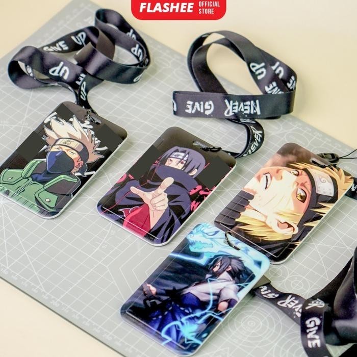 Jual ID Card Holder Name Tag Anime Lanyard Naruto Tempat Kartu Ukuran ...