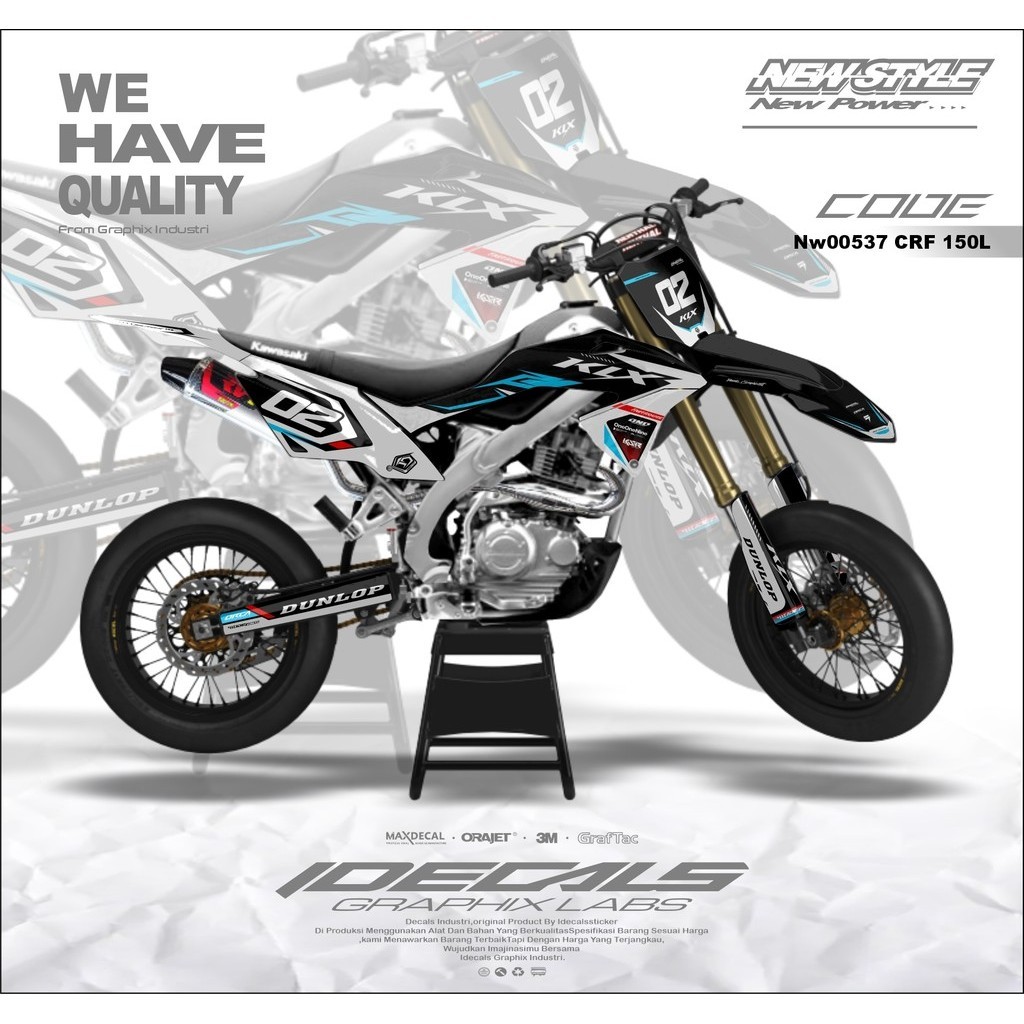 Jual nw00537 sticker decals motor klx bf simple kekinian bisa request ...
