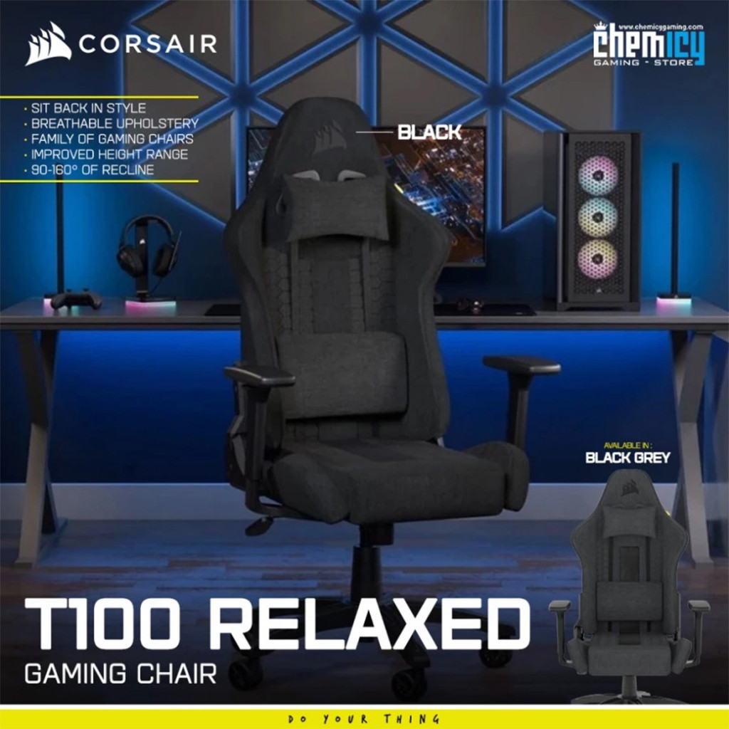 Jual Corsair T100 Relaxed Gaming Chair / Kursi Gaming | Shopee Indonesia