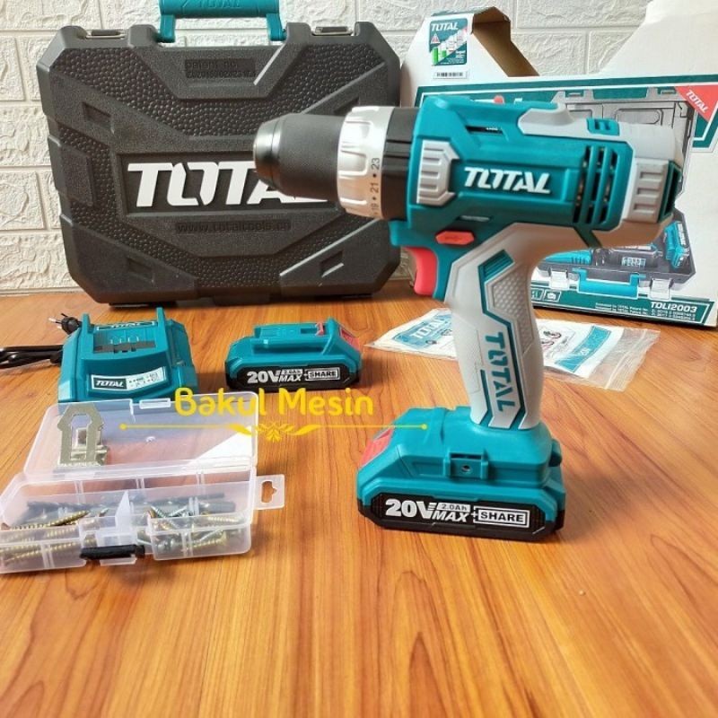 Jual Mesin bor charger baterai / cordless impact drill 13mm 20V set ...