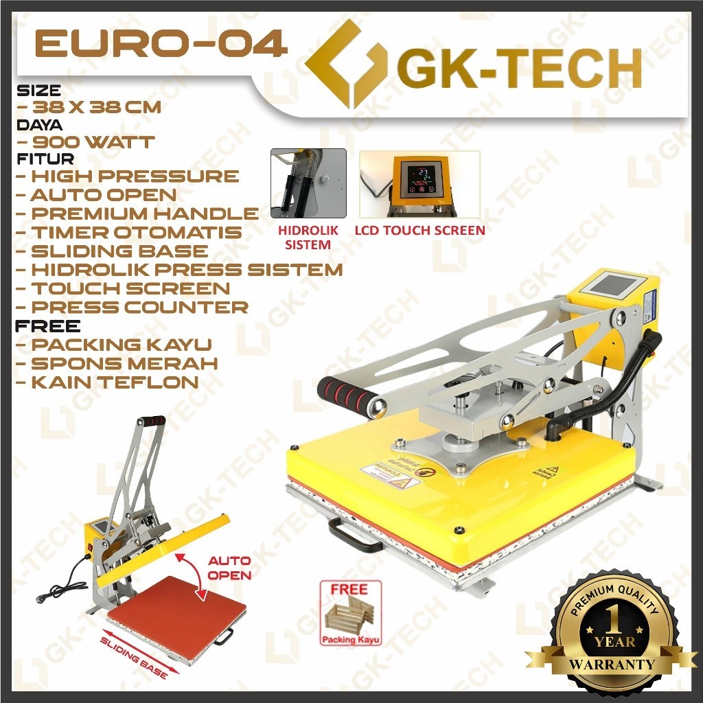 Jual Mesin Press Sablon Kaos OTOMATIS Auto Open Sliding 38x38 | Shopee ...