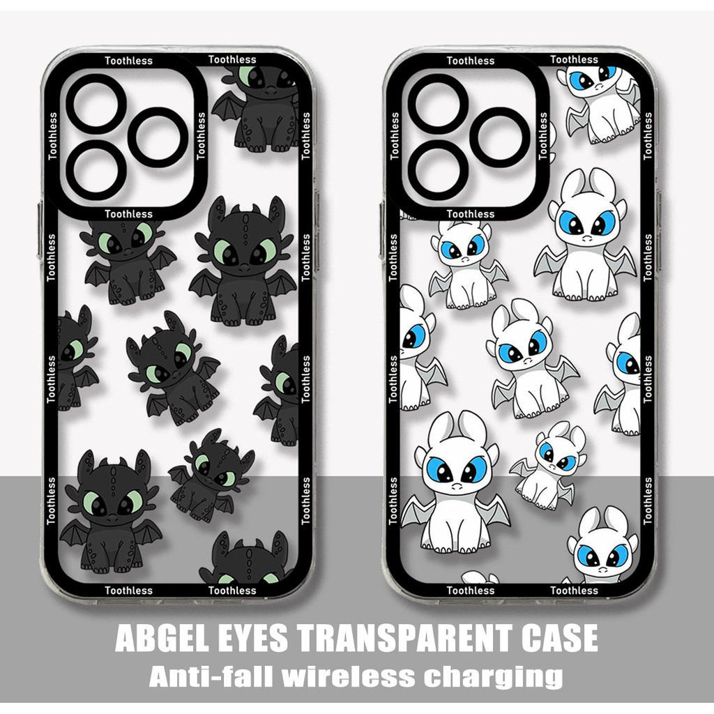 Jual Lovely couple Toothless Fury Dragon Phone Case For iPhone 15 14 11 ...