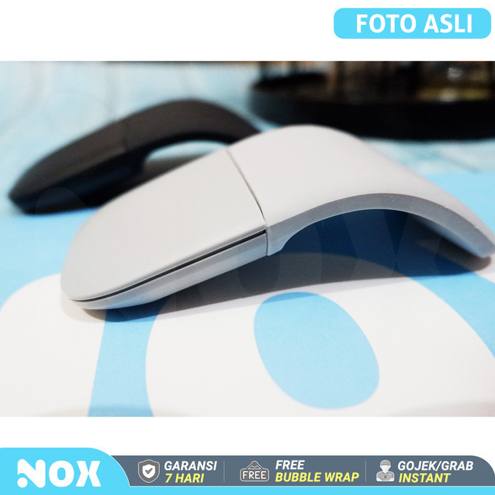 Jual Microsoft Arc Mouse Surface mirip ORI wireless koneksi bluetooth touch - Platinum | Shopee ...