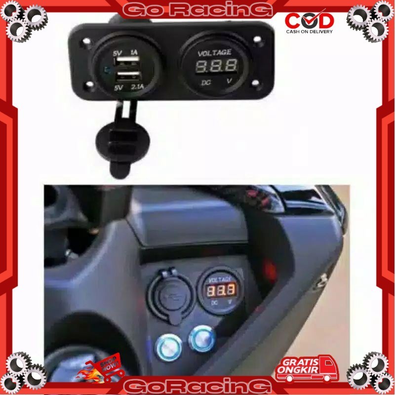 Jual nmax Voltmeter+Charger Hp Usb Body Universal Nmax,Pcx,Aerox,Lexi ...