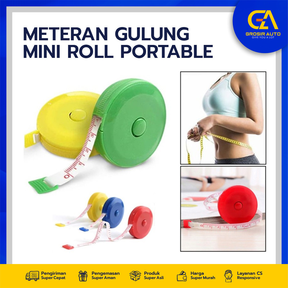 Jual Meteran Roll Mini Gulung otomatis / Meteran Kain, Baju, Badan ...
