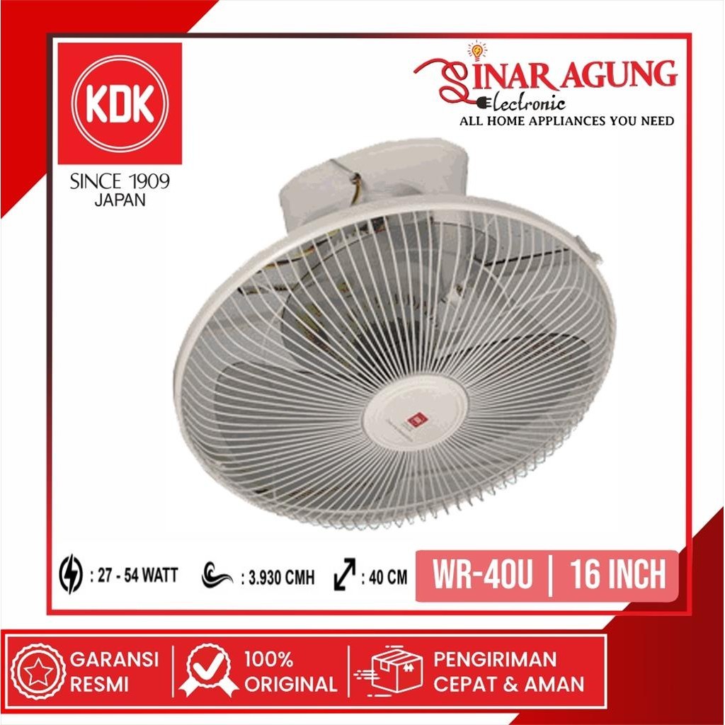 Jual KDK WR40U / WR-40U KIPAS ANGIN PLAFON 16 INCH - GARANSI RESMI ...