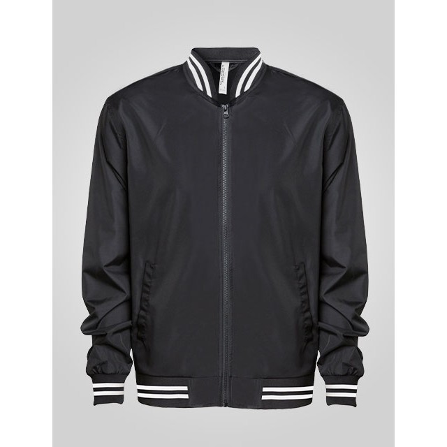 Jual NSA - Bomber Jacket 9830 Black/White | Shopee Indonesia
