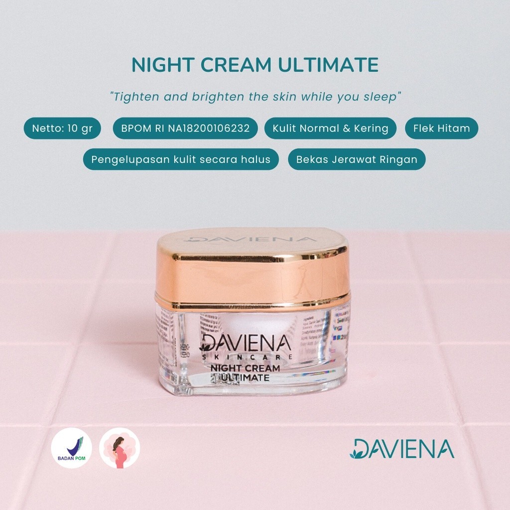 Jual Daviena Official - Night Cream Gold Daviena Skincare Daviena ...