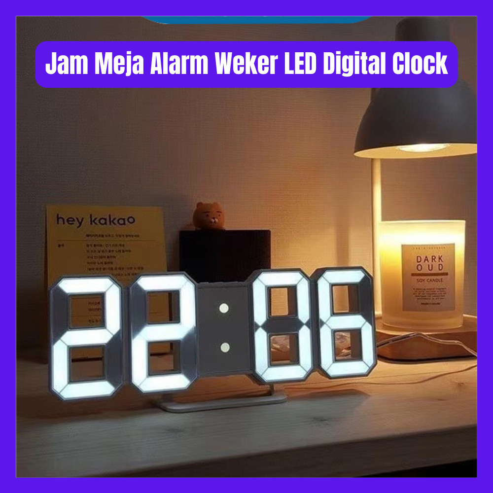 Jual TokoMaspul-Jam LED Digital Alarm Clock 3D Jam Weker Meja Dinding ...
